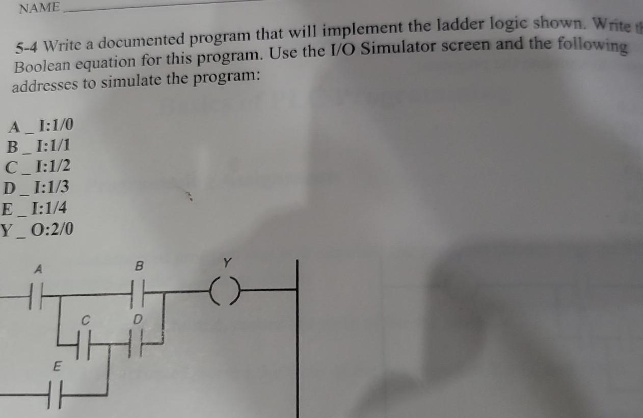 NAME 5-4 Write a documented program that will | Chegg.com