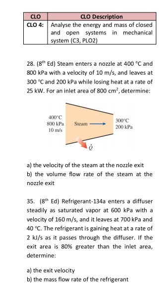 Solved CLO CLO Description CLO 4: Analyse the energy and | Chegg.com