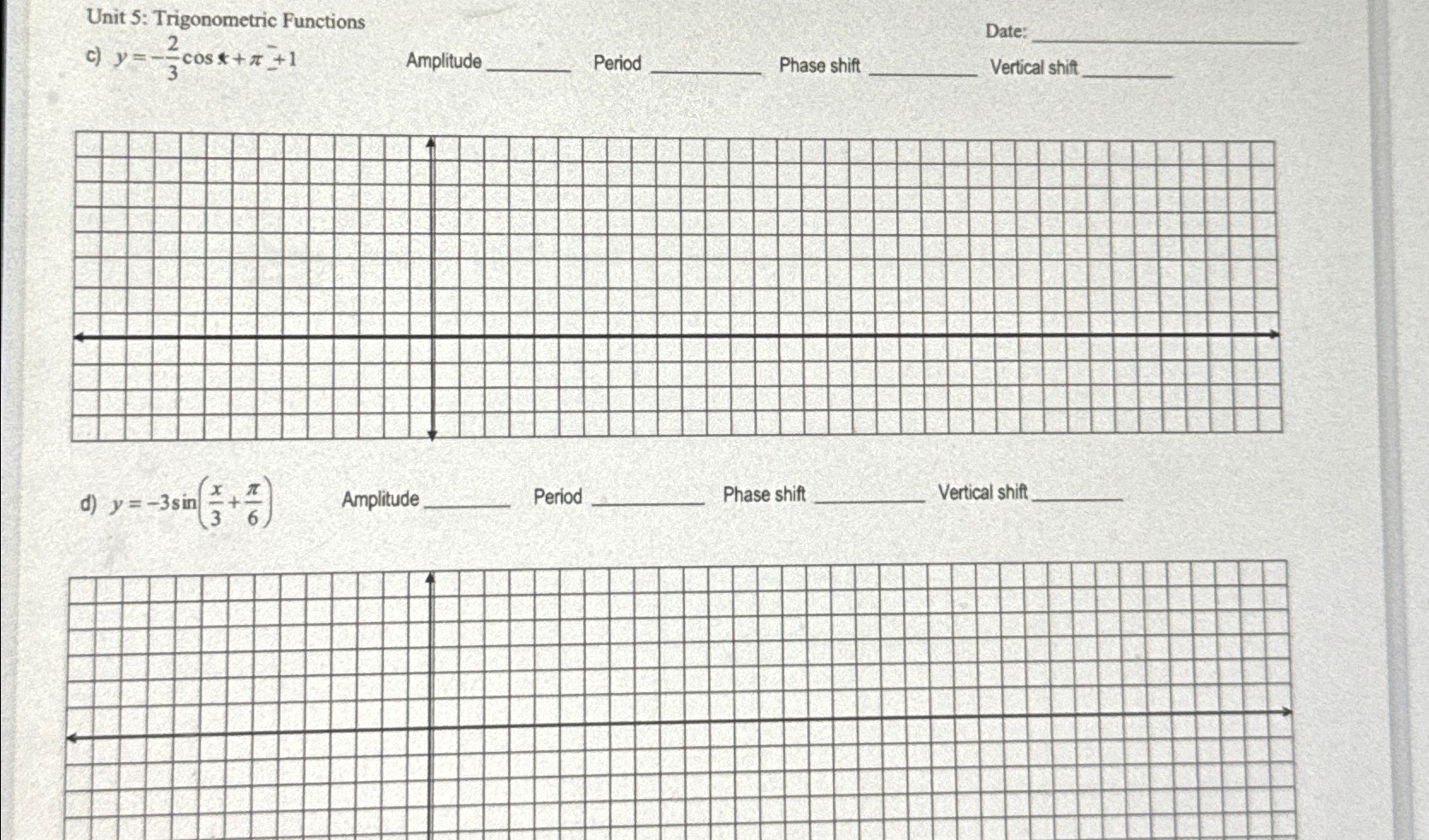 Solved Unit 5: Trigonometric | Chegg.com