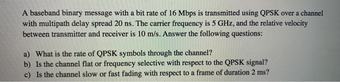 Solved A baseband binary message with a bit rate of 16 Mbps | Chegg.com