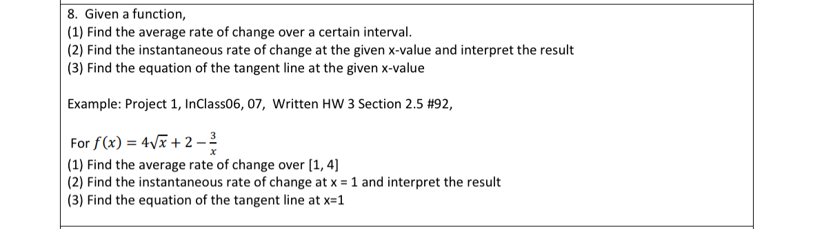 Solved Given a function,(1) ﻿Find the average rate of change | Chegg.com