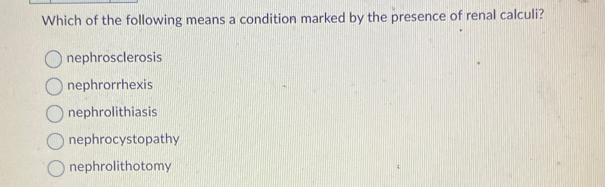 Solved Which of the following means a condition marked by | Chegg.com