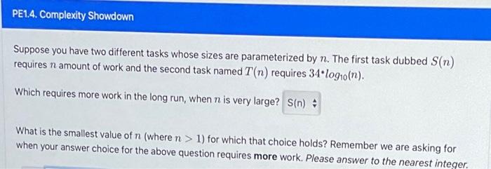 Solved Suppose you have two different tasks whose sizes are | Chegg.com