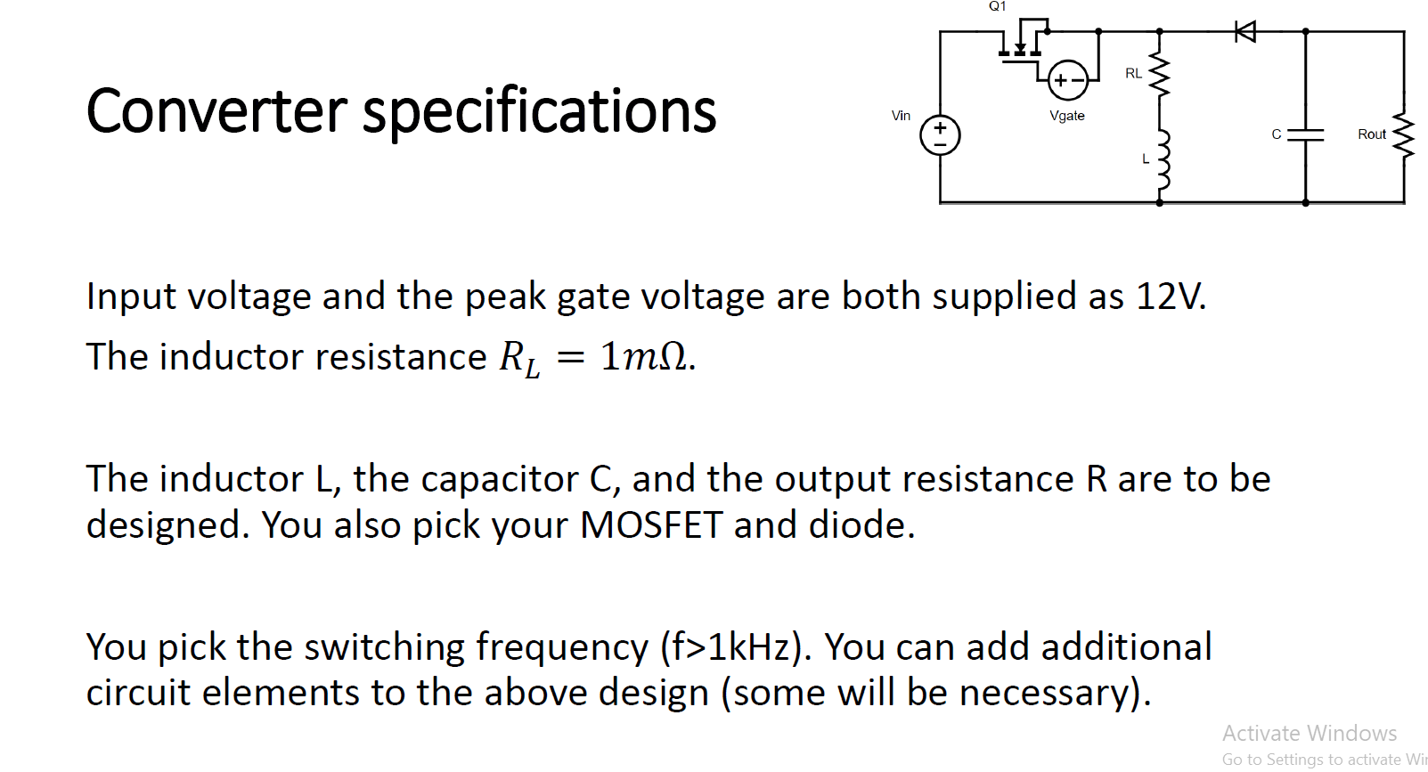 Solved Design a buck boost converter. Converter | Chegg.com