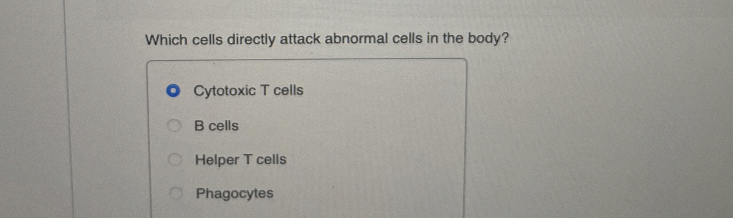 Solved Which cells directly attack abnormal cells in the | Chegg.com