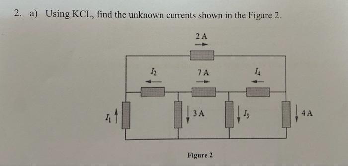 Solved 2. a) Using KCL, find the unknown currents shown in | Chegg.com