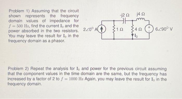 Solved Problem 1) Assuming that the circuit shown represents | Chegg.com