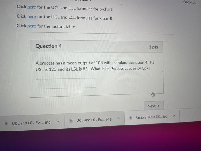 Solved Seconds Click here for the UCL and LCL formulas for | Chegg.com