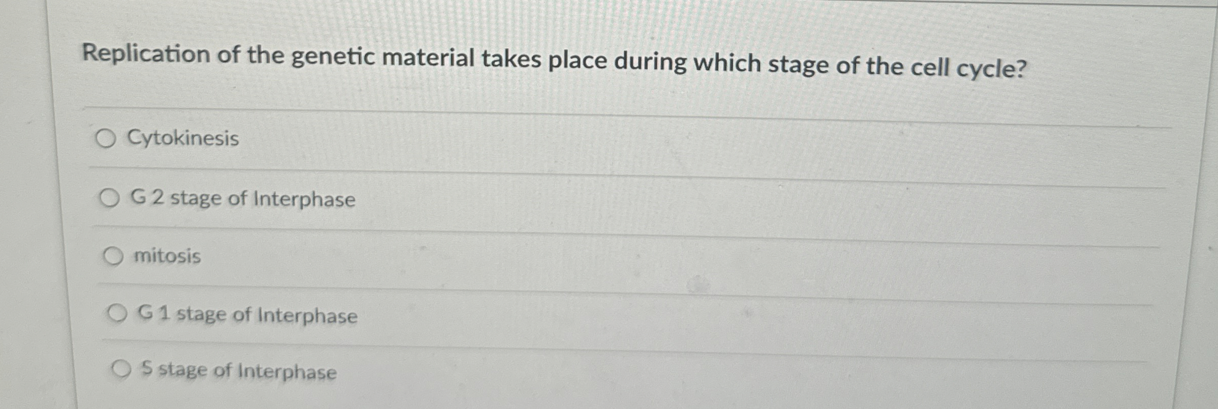 Solved Replication of the genetic material takes place | Chegg.com