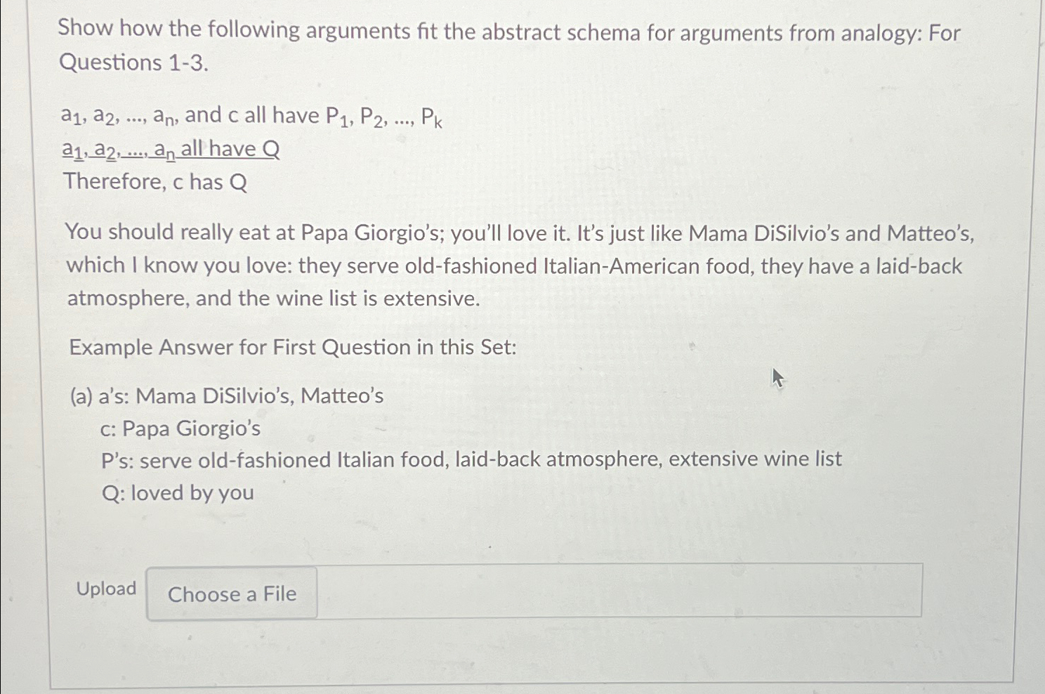 Solved Show how the following arguments fit the abstract | Chegg.com