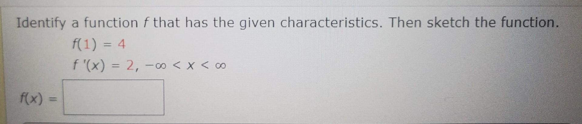 Solved Identify a function f that has the given | Chegg.com