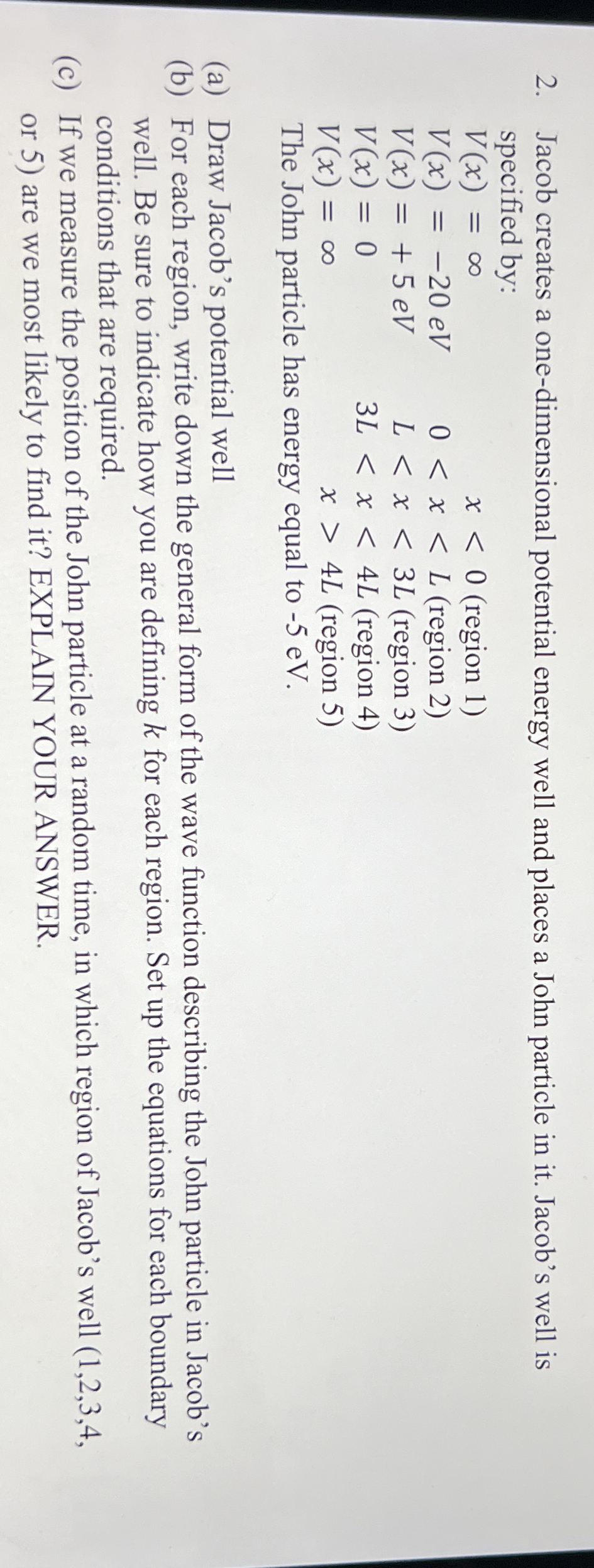 Solved Jacob creates a one-dimensional potential energy well | Chegg.com