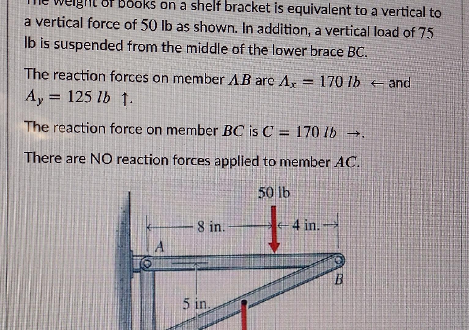Solved or books on a shelf bracket is equivalent to a | Chegg.com