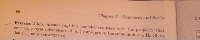 Solved Exercise 2.5.5. Assume (an) is a bounded sequence | Chegg.com