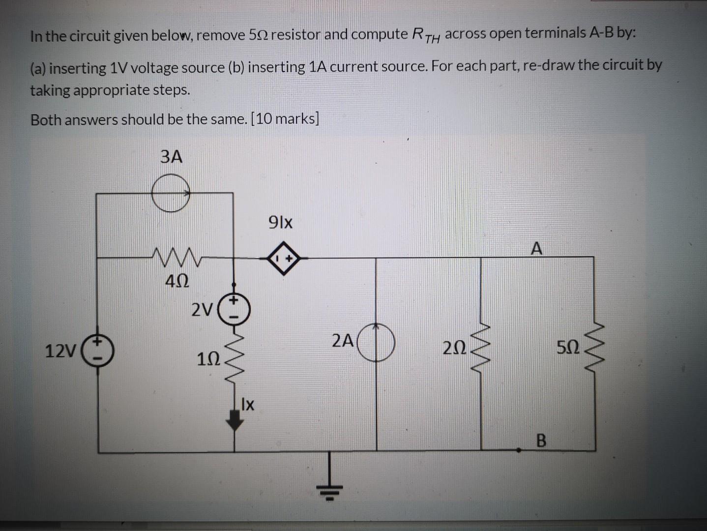 Solved In the circuit given below, remove 50 resistor and | Chegg.com