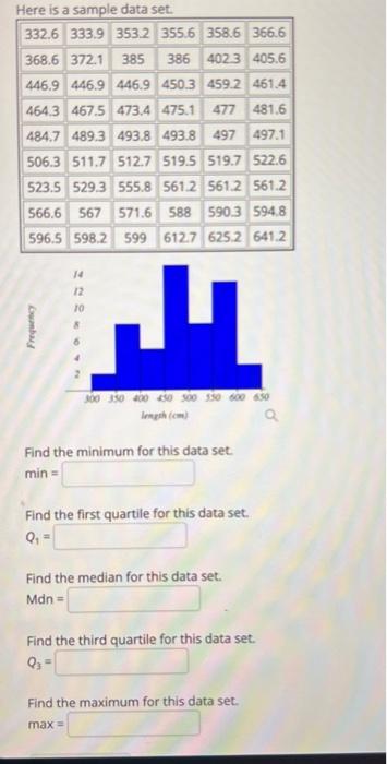 Solved Find the first quartile for this data set. Q1= Find | Chegg.com
