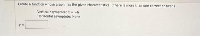 Solved Create a function whose graph has the given | Chegg.com