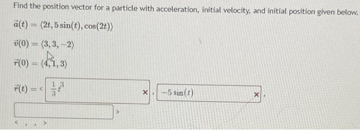 Solved Find the position vector for a particle with | Chegg.com