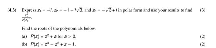Solved (4.1) Determine the complex numbers i−2668 and i−345. | Chegg.com