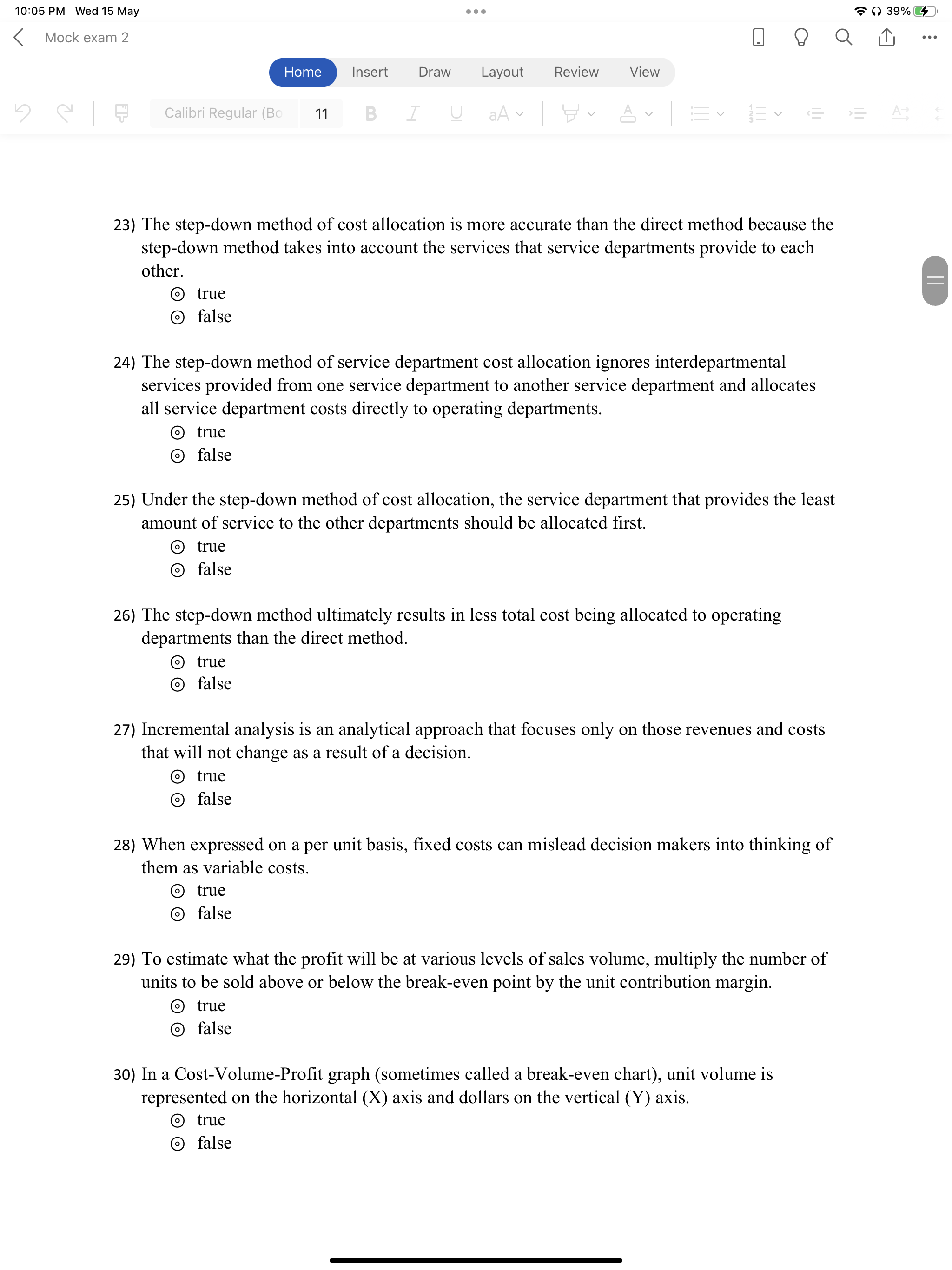 Solved The step-down method of cost allocation is more | Chegg.com
