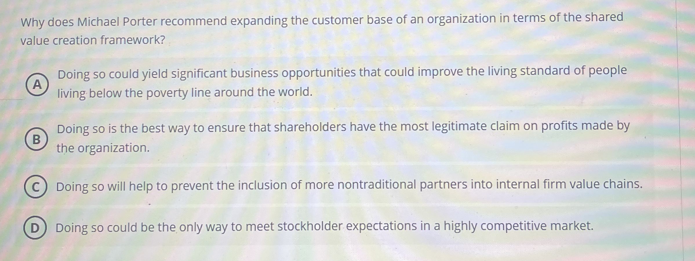 Solved Why does Michael Porter recommend expanding the | Chegg.com