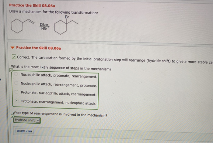 Solved Practice the Skill 08.06a Draw a mechanism for the | Chegg.com