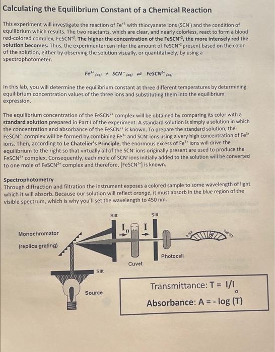Calculating the Equilibrium Constant of a Chemical | Chegg.com