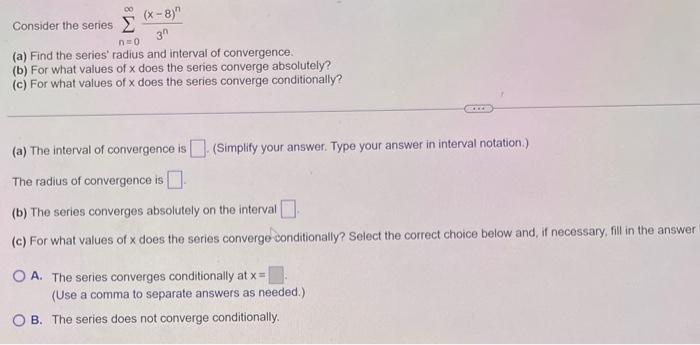 Solved Consider the series \\( \\sum_{n=0}^{\\infty} | Chegg.com