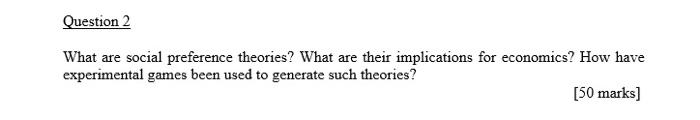 Solved What are social preference theories? What are their | Chegg.com