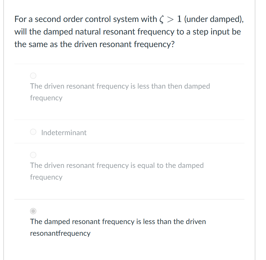 Solved For a second order control system with | Chegg.com