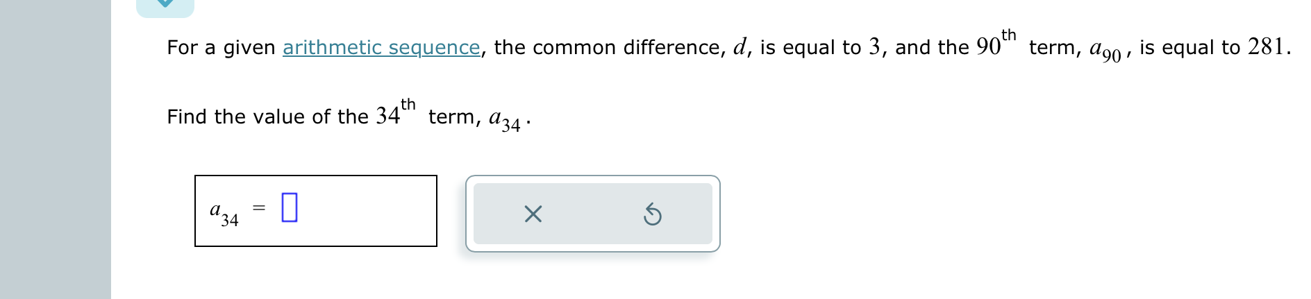 Solved For a given arithmetic sequence, the common | Chegg.com