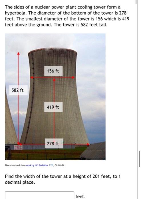 Solved The sides of a nuclear power plant cooling tower form | Chegg.com