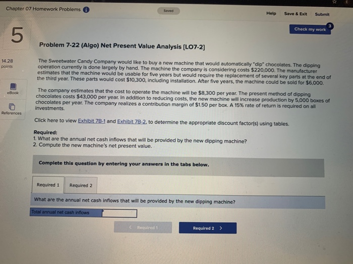 Solved Chapter 07 Homework Problems Saved Help Save & Exit | Chegg.com