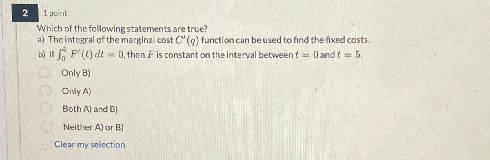 Solved 21 ﻿pointWhich of the following statements are | Chegg.com