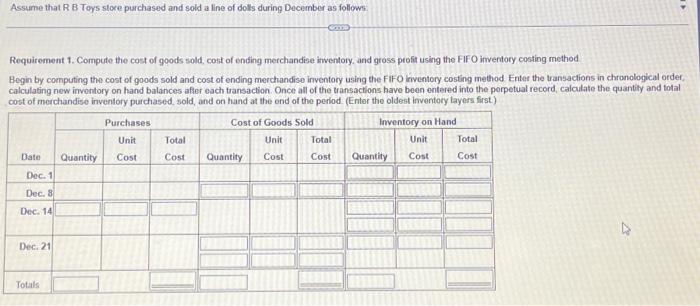 Solved Requirement 1. Compute the cost of goods sold, cost | Chegg.com