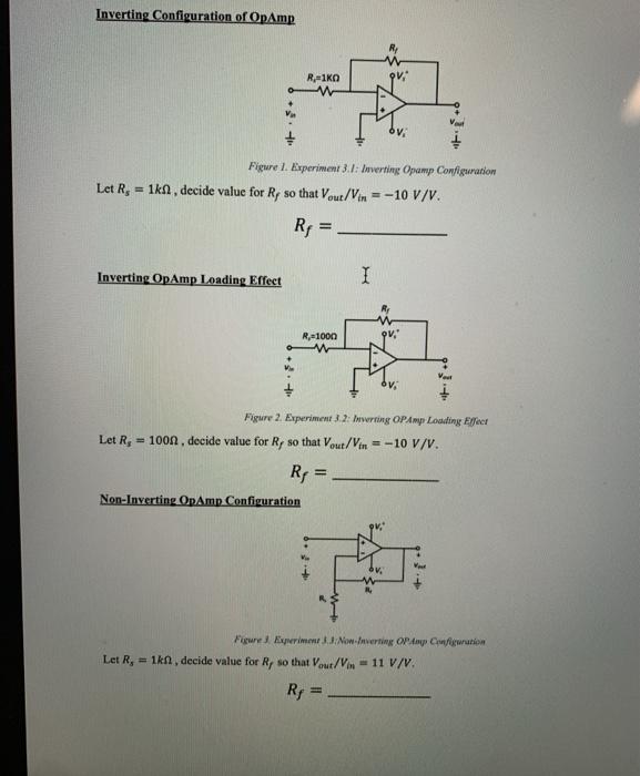 Solved Inverting Configuration of Op Amp R=1K0 V Figure 1. | Chegg.com