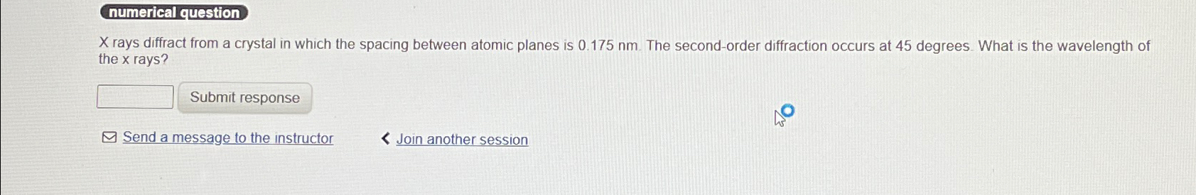 Solved numerical questionx ﻿rays diffract from a crystal in | Chegg.com