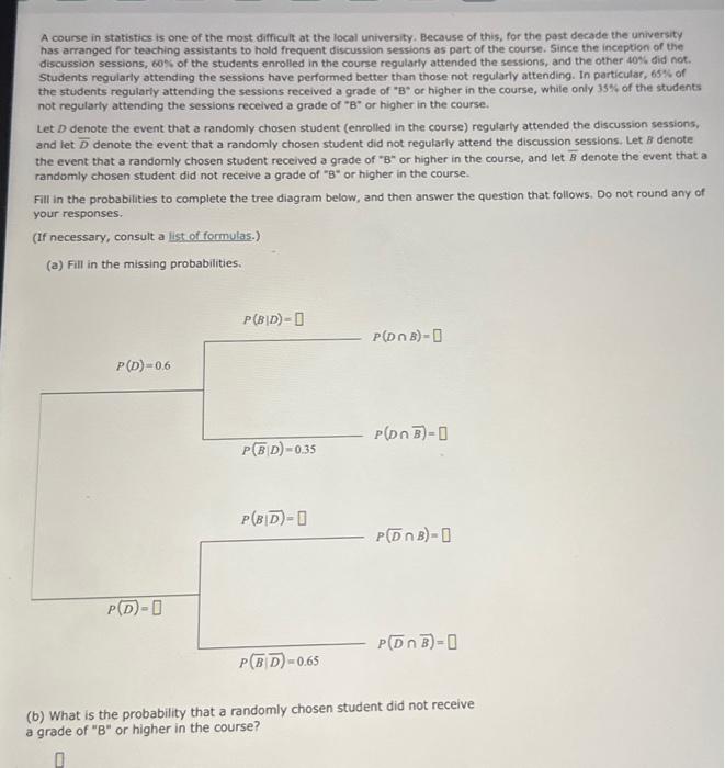 Solved A course in statistics is one of the most difficult | Chegg.com