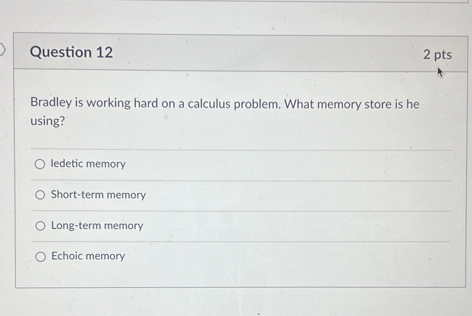 Solved Question 122ptsBradley is working hard on a calculus | Chegg.com