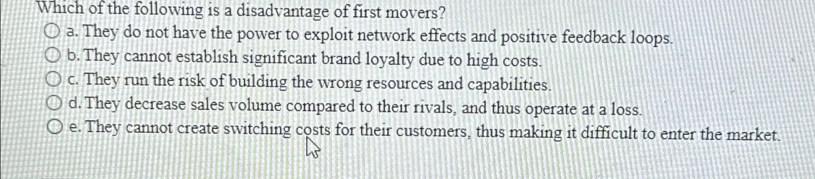 Solved Which of the following is a disadvantage of first | Chegg.com