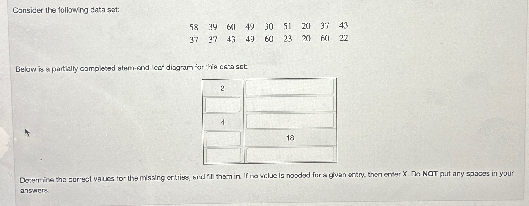 Solved Consider the following data | Chegg.com