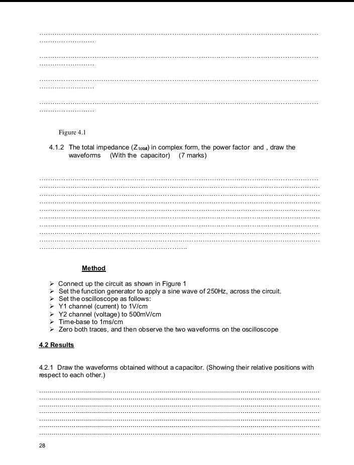 Solved 1. 12445 EEA2601/102 Experiment 4 Objective: To | Chegg.com