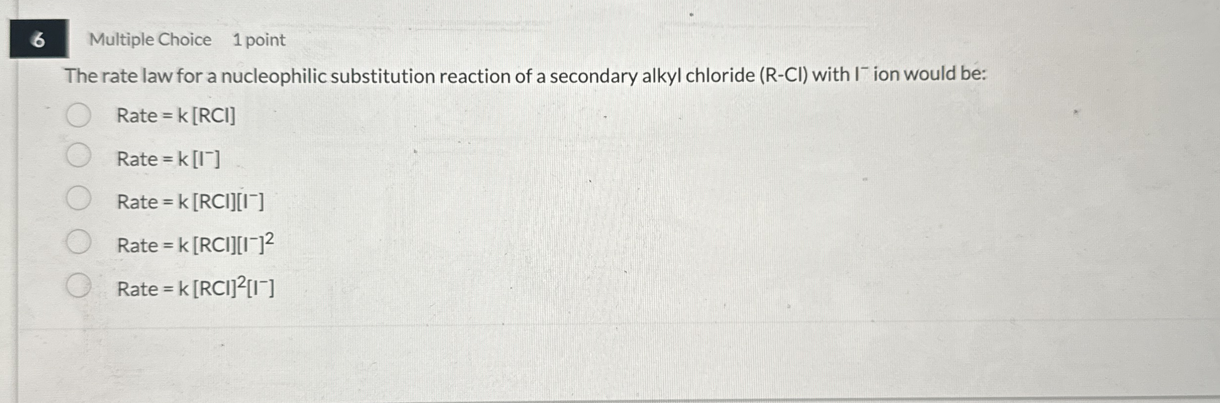 Solved 6Multiple Choice1 ﻿pointThe rate law for a | Chegg.com