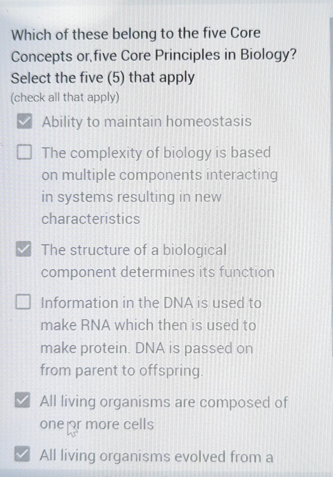 Which of these belong to the five Core Concepts or | Chegg.com
