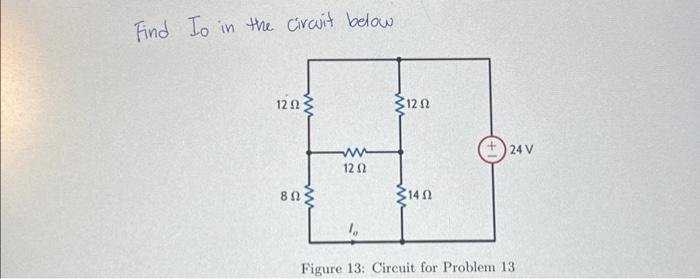 Solved Find Io in the circuit below 12 ΩΣ 8 Ω Μ 12 Ω 1 {12 Ω | Chegg.com