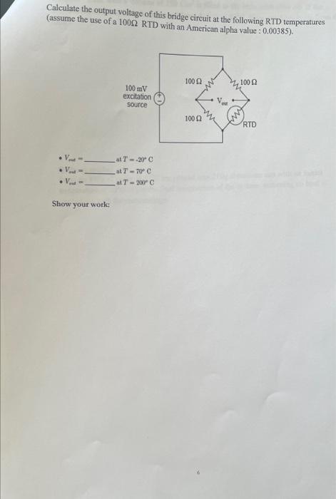 Solved Calculate the output voltage of this bridge circuit | Chegg.com