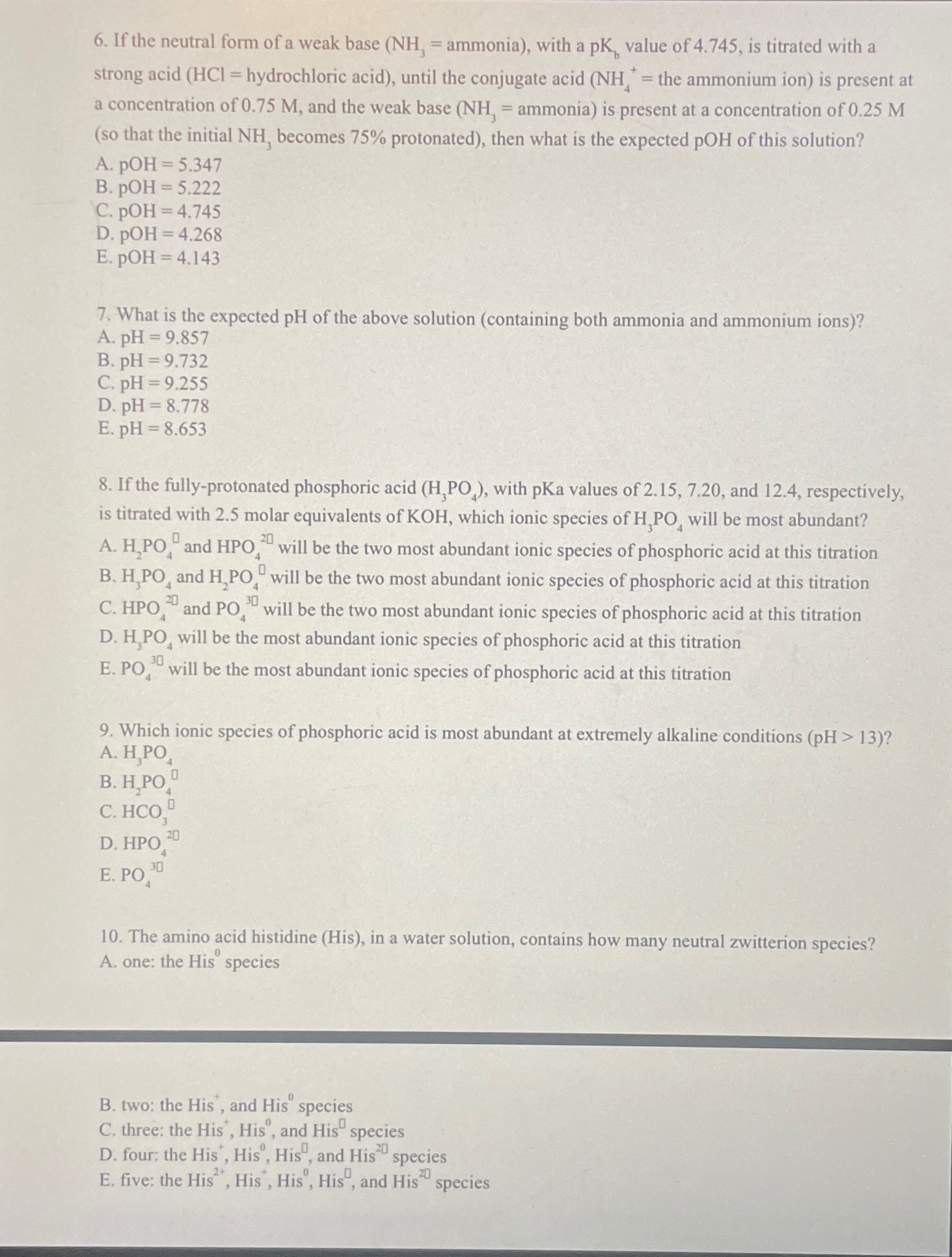 Solved Need help with questions 6-10 | Chegg.com
