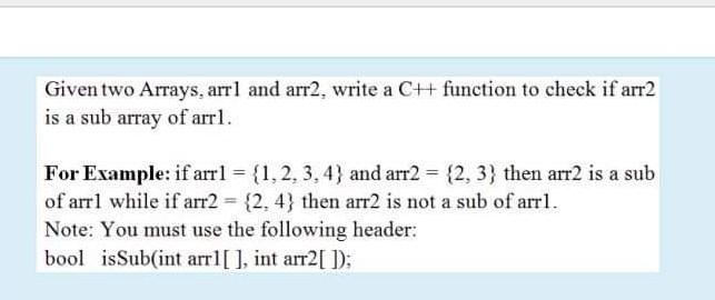 Solved Given Two Arrays Arrl And Arr2 Write A Ch Function 4412