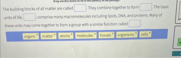 Solved The building blocks of all matter are called They | Chegg.com