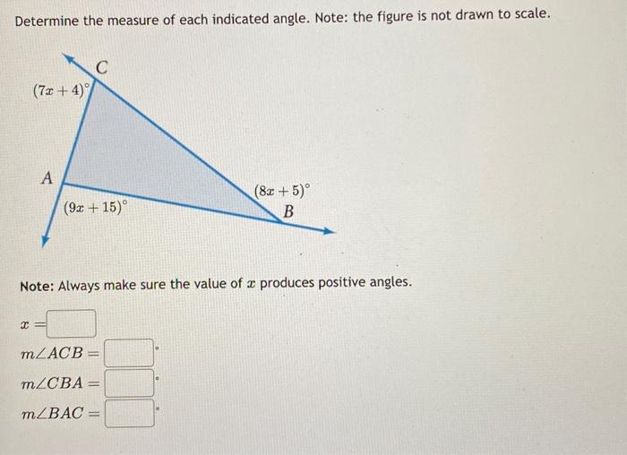 Solved Determine The Measure Of Each Indicated Angle Note